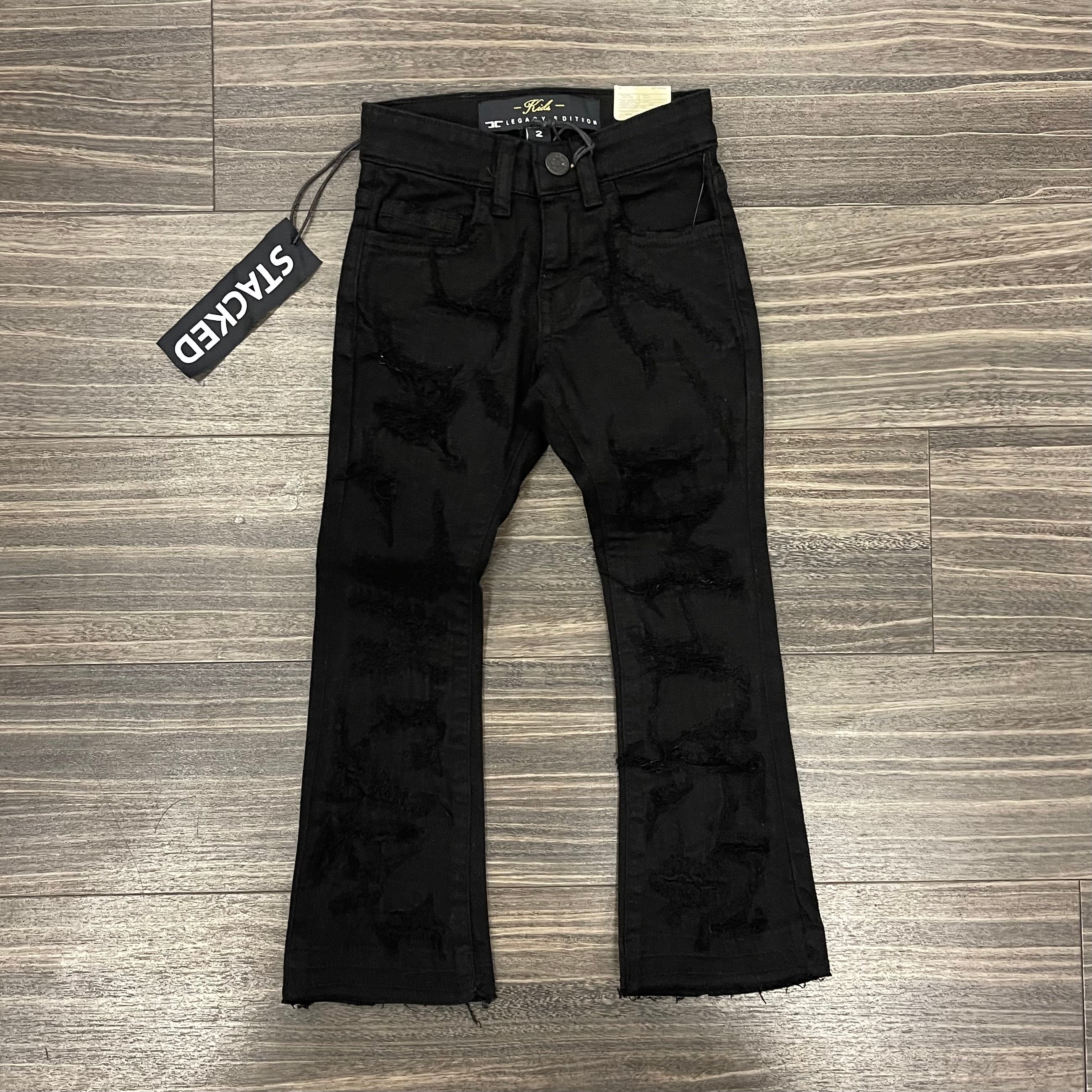 Kids Black Stacked Jeans – Fashion Gods St. Louis