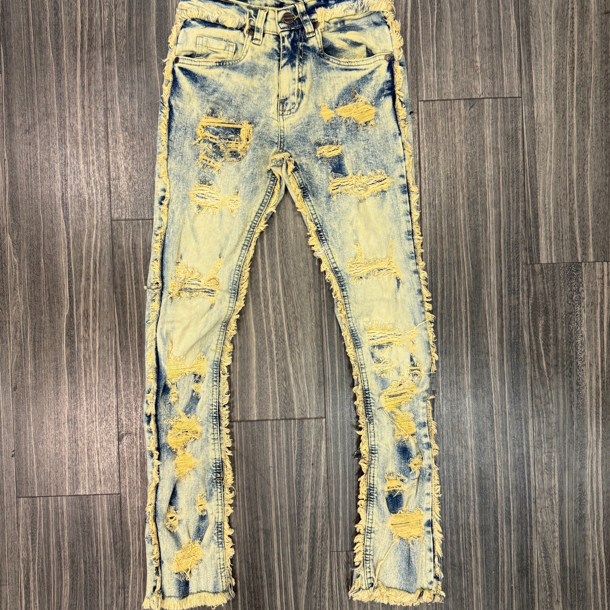 Kids Frayed Trim Stacked Jeans – Fashion Gods St. Louis